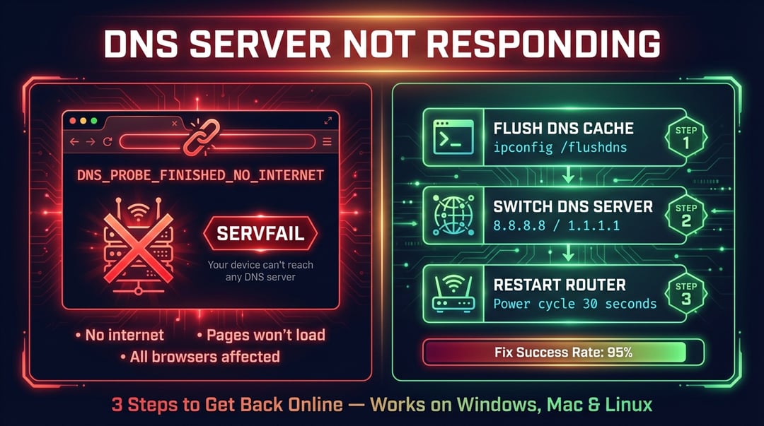How to Fix DNS Server Not Responding (Step-by-Step) | DNS Robot