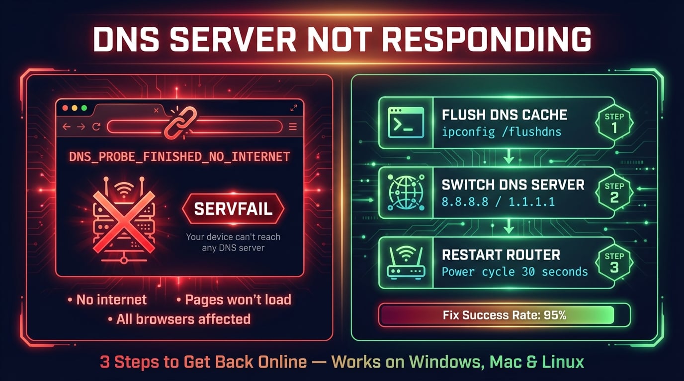 How to Fix DNS Server Not Responding (Step-by-Step) | DNS Robot